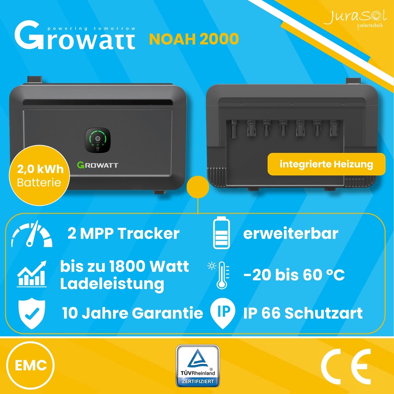 Growatt NOAH 2000 Balkonkraftwerk Speicher